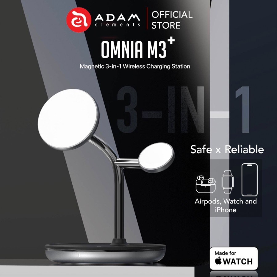 Jual ADAM ELEMENTS Omnia M3+ ( 3 in 1 MFM ) Magsafe Fast Wireless ...