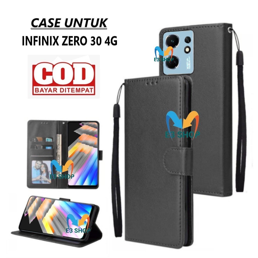 Jual INFINIX ZERO 30 4G CASE LEATHER FLIP COVER WALLET STANDING DOMPET CASING | Shopee Indonesia