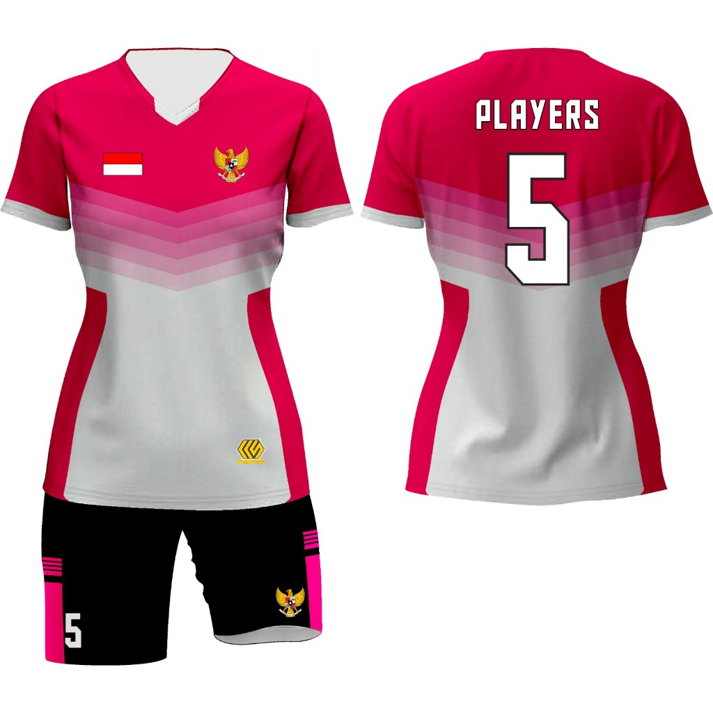 Jual Jersey Voli/Volly Pink Putih Free Nameset dan Logo #PP01 | Shopee ...