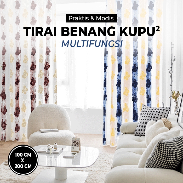 Jual Tirai Benang Halus Renda Bermotif Cantik 100cm x 200cm / Gorden ...