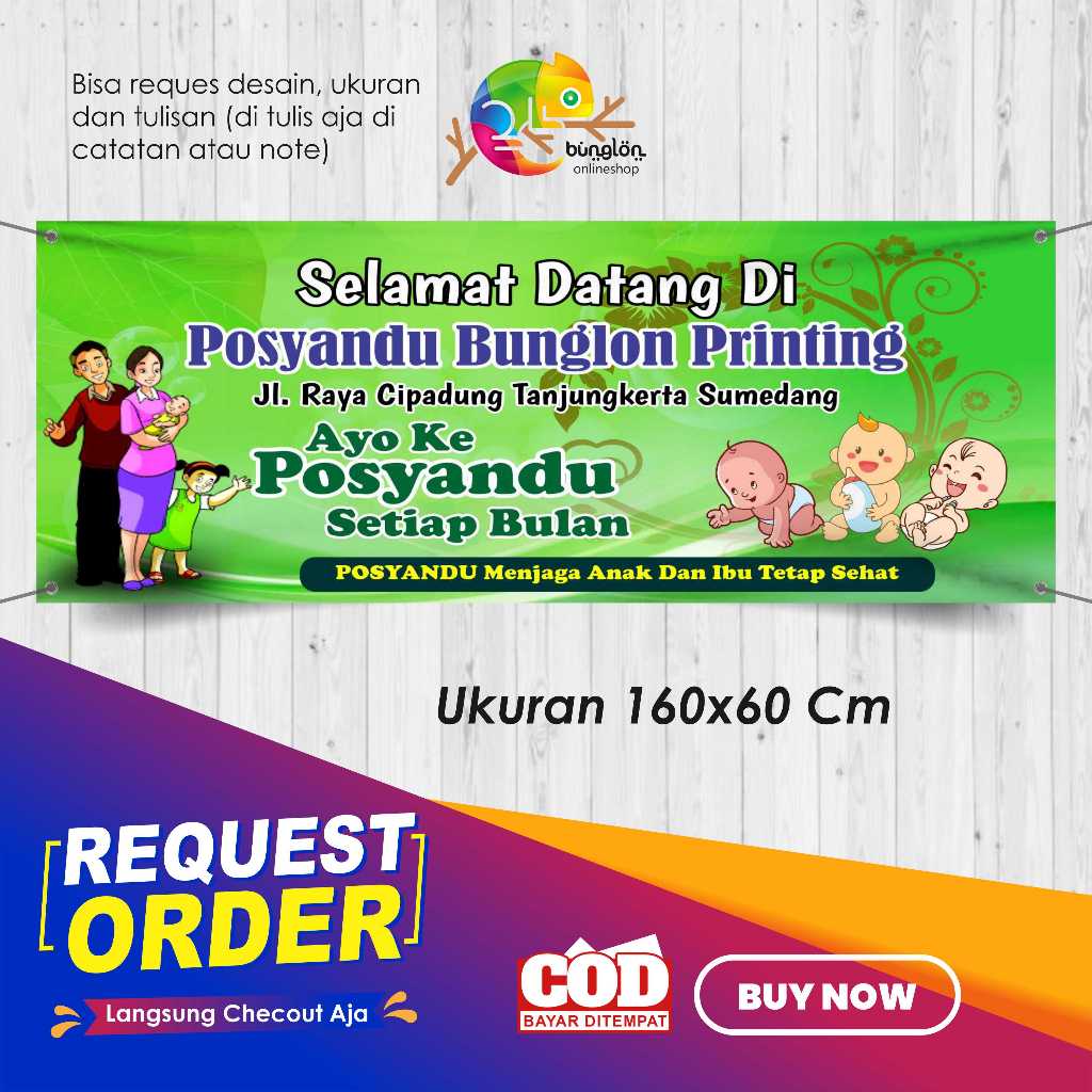Jual Spanduk Banner 160x60 Posyandu Hijau Custom | Shopee Indonesia