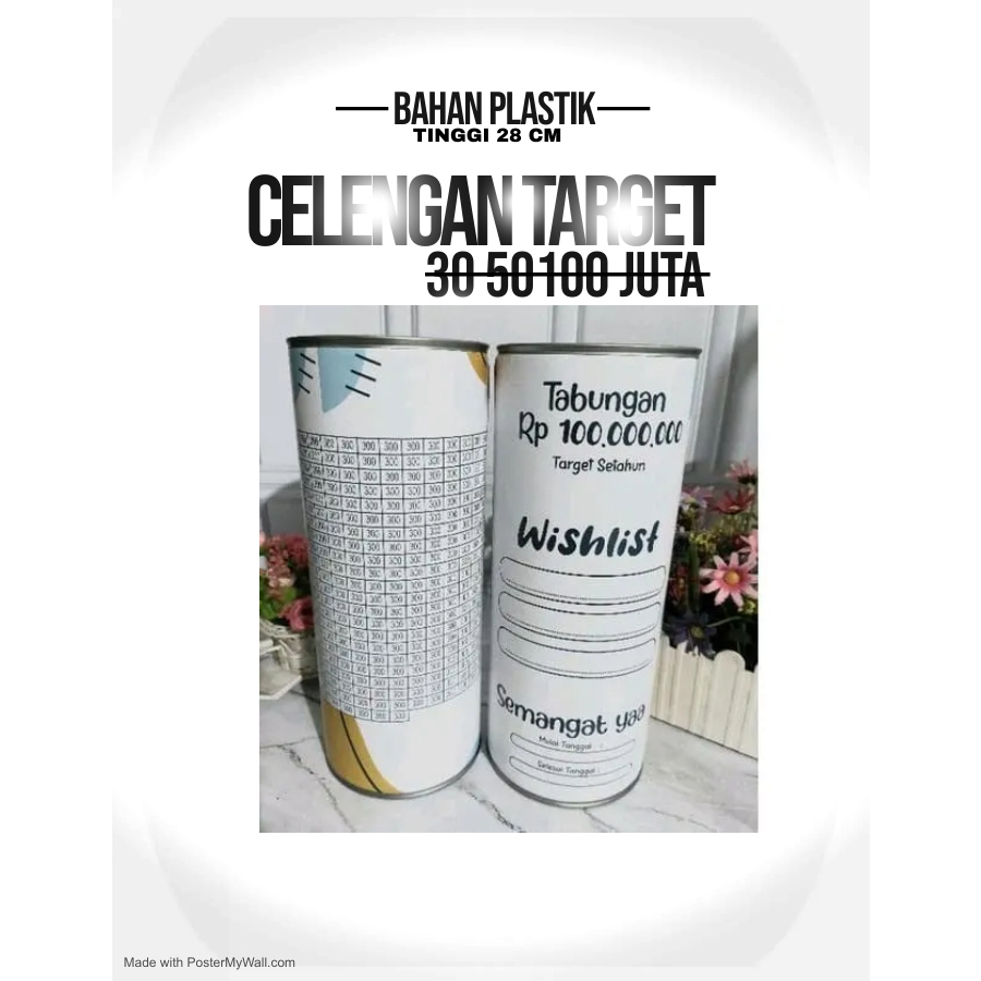 Jual Celengan Target 100 jt jumbo Celengan Target Permanen Setahun ...