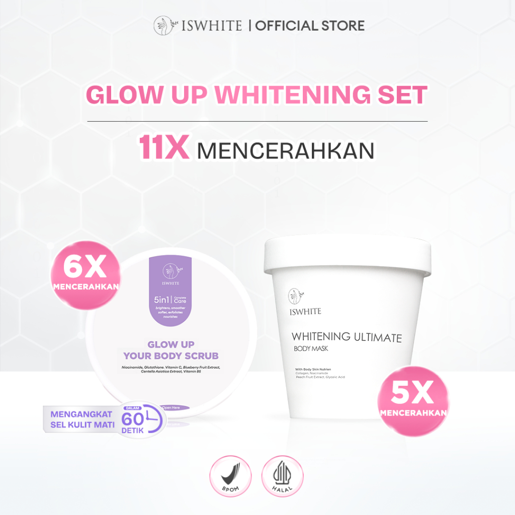 Jual ISWHITE Glow Up Whitening Package - Body Mask Body Scrub BPOM ...