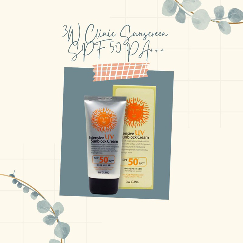 Jual 3W Clinic Intensive UV Sunblock Sunscreen Cream 70ml SPF 50 PA ...