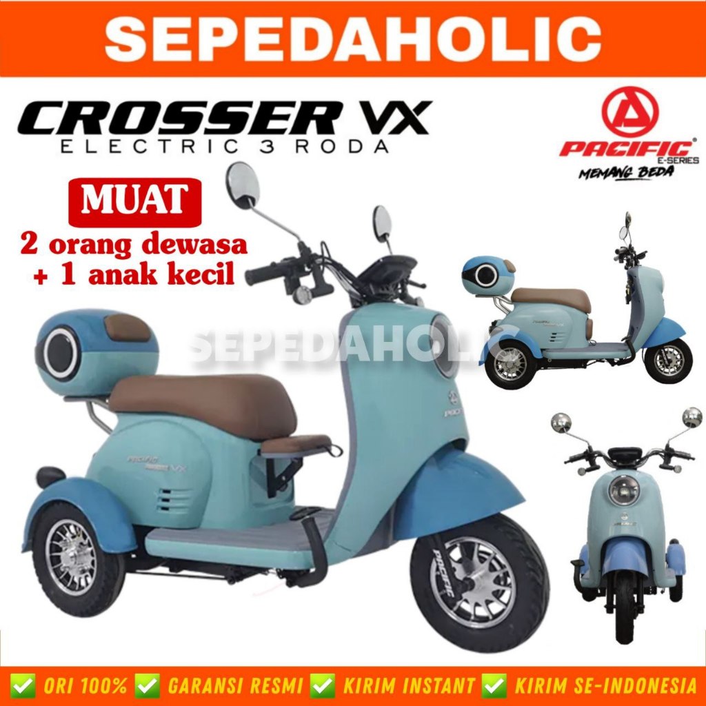 Jual Sepeda Listrik Roda Tiga CROSSER VX BY PACIFIC / GENIO EASTON XL1 ...