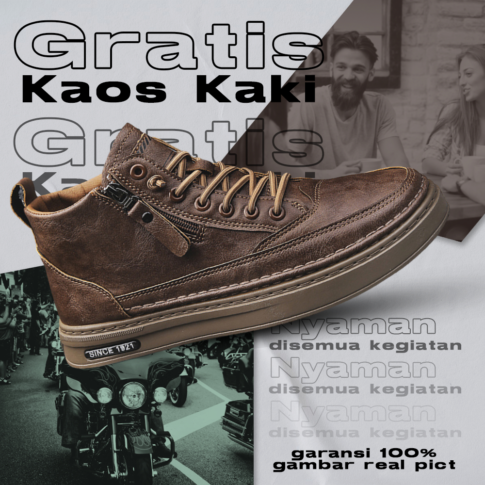 Jual COWBOY001 Sepatu Boots Sepatu Pria Import Model Terbaru Kulit ...