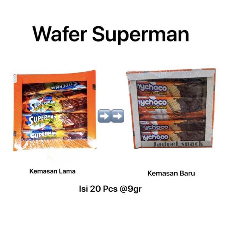 Jual Wafer Superman isi 20 Pcs x 9Gr JADUL | Shopee Indonesia