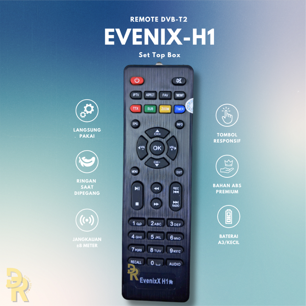 Jual Remot Remote STB Set Top Box Multimedia Player Dvb-T2 Evenix-H1 ...