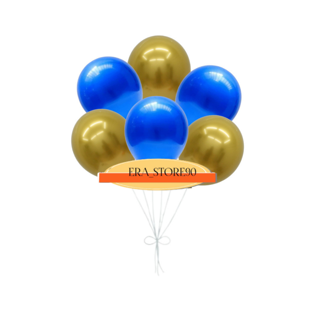 Jual Balon Karet Latex Metalik Combo Biru Mix Silver Pesta Ulang Tahun ...