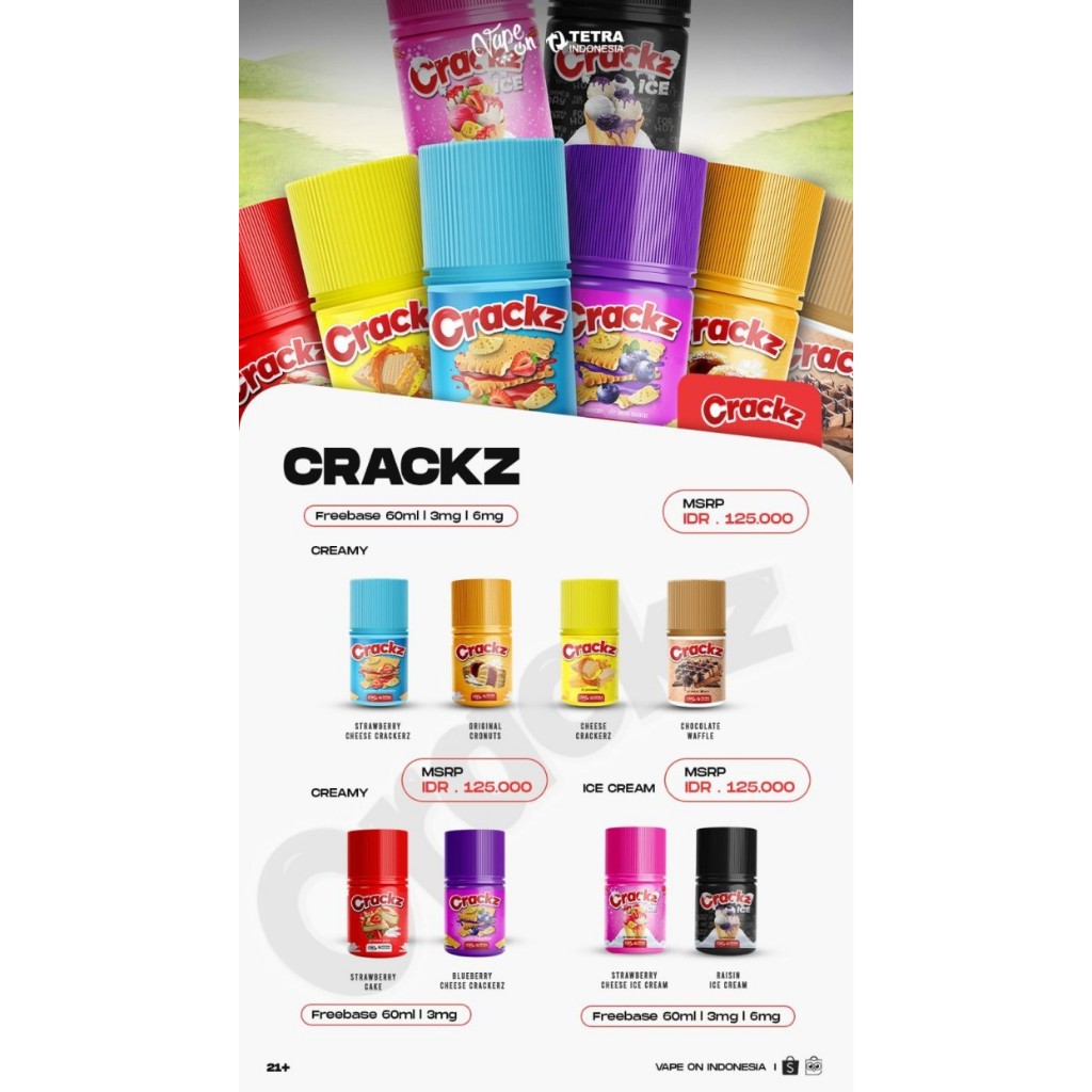 Jual LIQUID CRACKZ SERIES 60ML 3MG 6MG 9MG | Shopee Indonesia