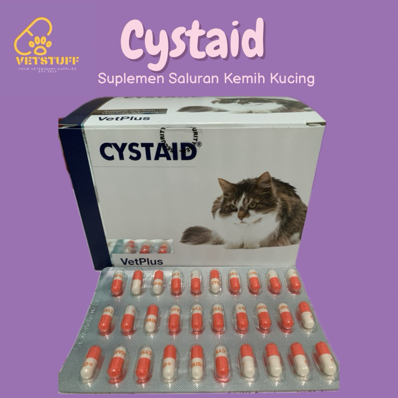 Jual Cystaid Cat Plus 1 Box 30 Capsul (Suplemen Kantong Pipis FLUTD FUS ...