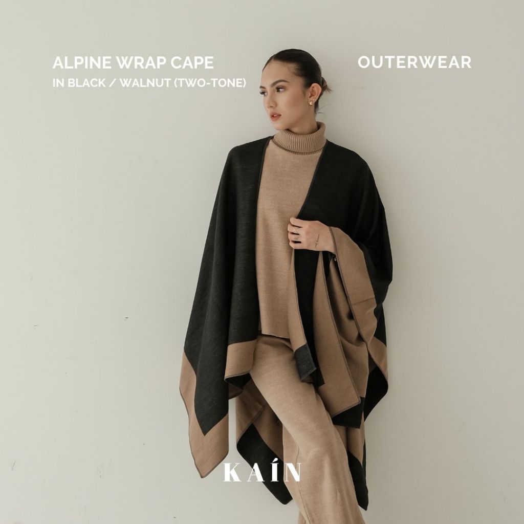 Jual SHOPKAIN Alpine Wrap Cape in Black/Walnut (Two-Tone) - Outerwear ...