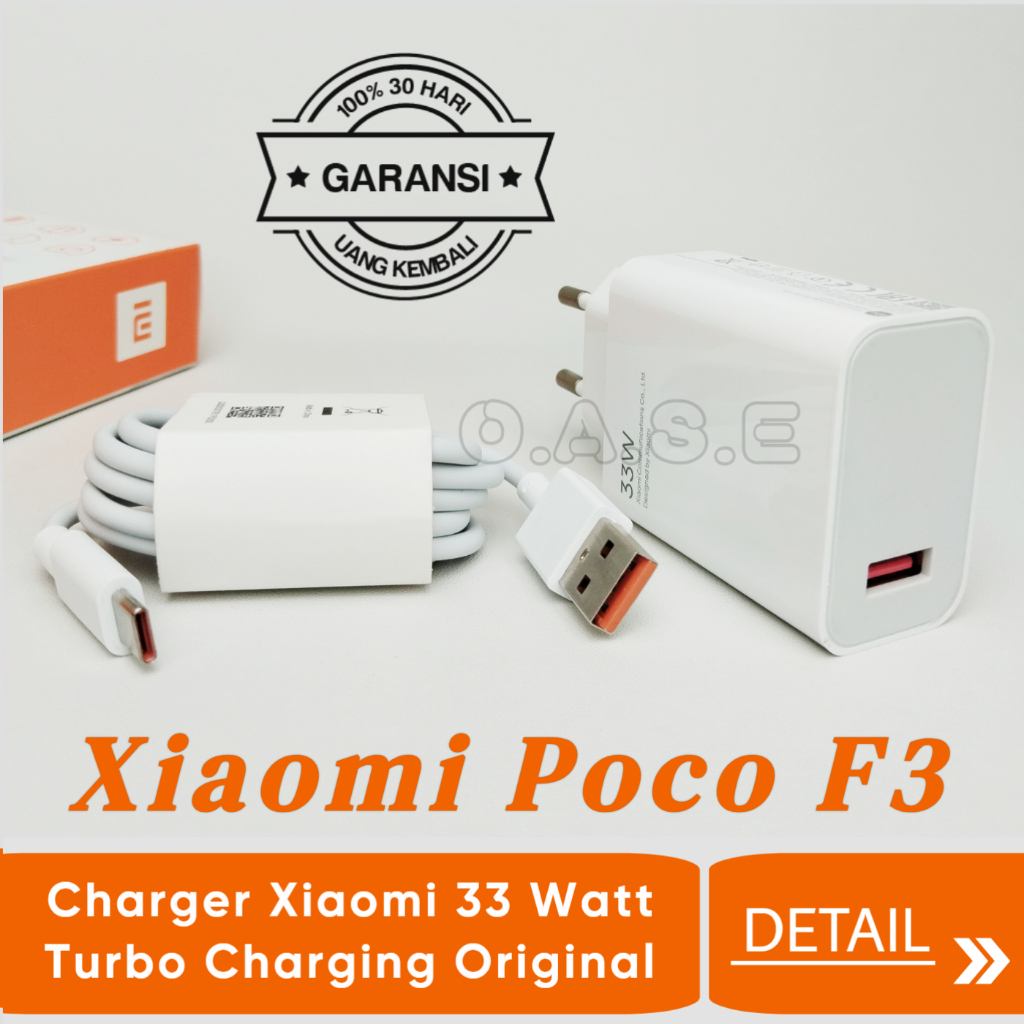 Jual Charger Xiaomi Poco F3 USB C Turbo Charging 33 Watt | Shopee Indonesia
