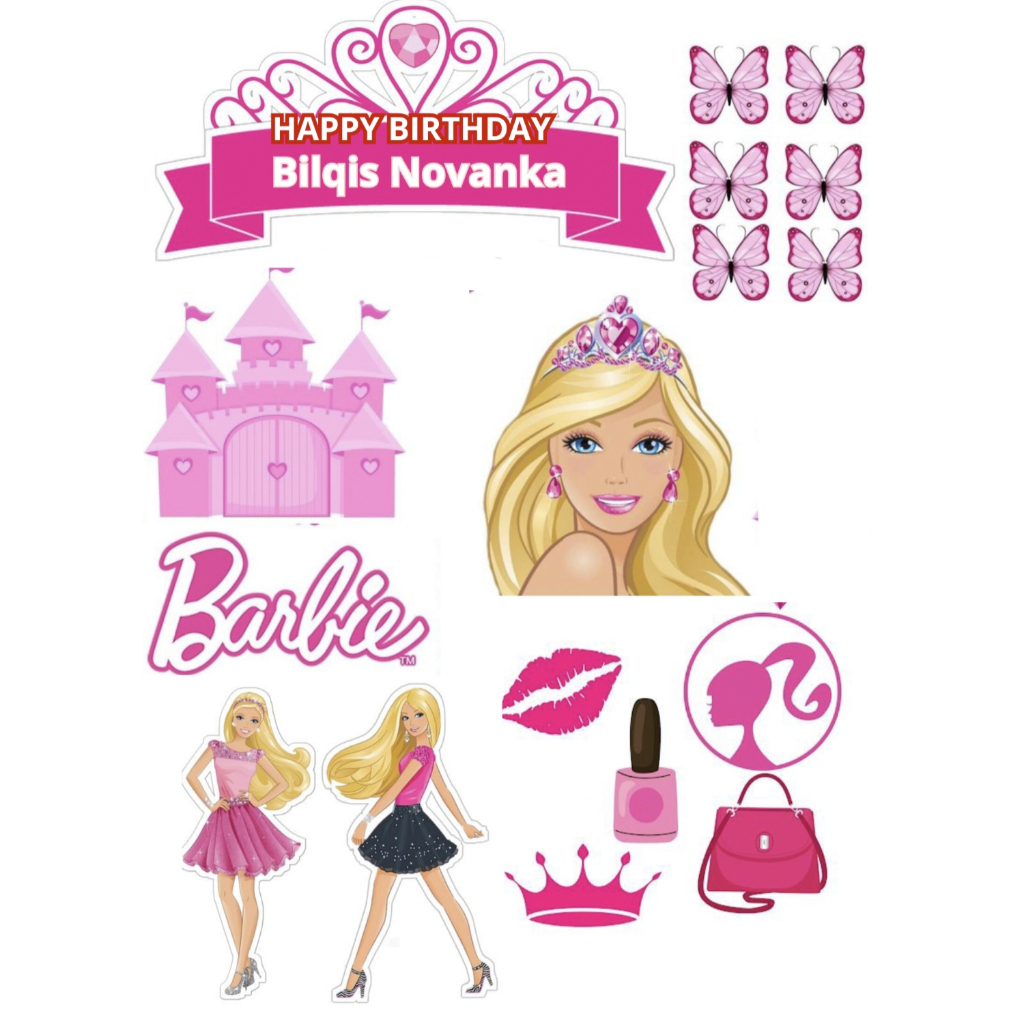 Jual Topper Cake Ultah Karakter Barbie Pink | Shopee Indonesia