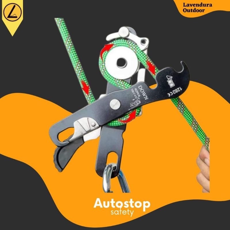 Jual Autostop Descender safety rope acces flying fox outdoor rescue ...