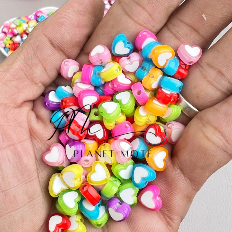 Jual Manik-Manik Akrilik Bentuk Hati Ukuran 8mm (10 Pcs) | Shopee Indonesia