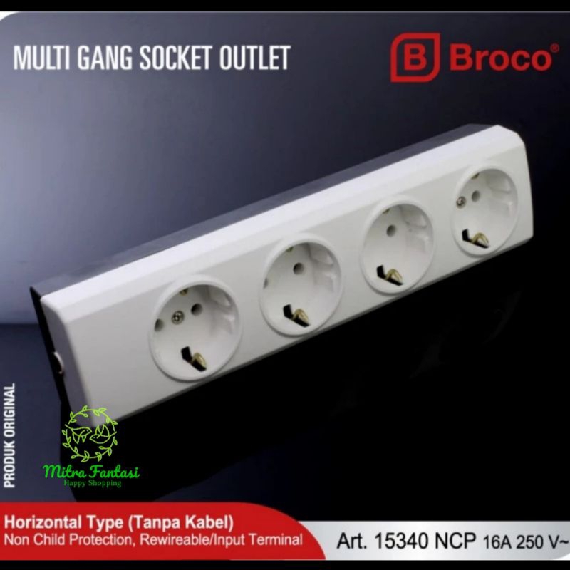 Jual Stopkontak Arde BROCO 4 Lubang 15340 NCP Multi Gang Socket Outlet ...
