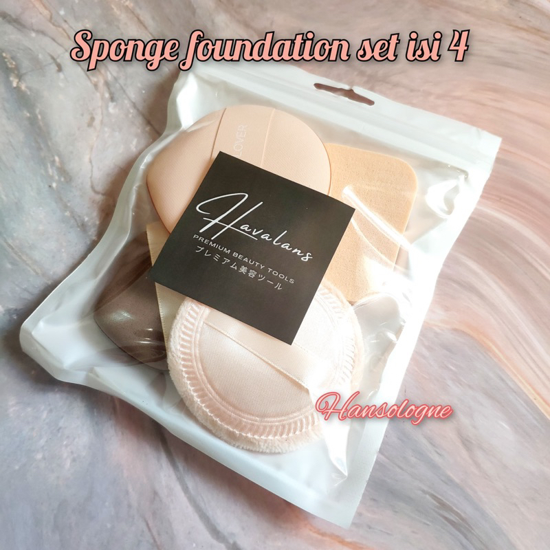 Jual sponge make up 4 in 1 / spons bedak set | Shopee Indonesia