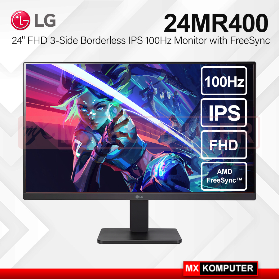 Jual MONITOR LG 24MR400-B 24" FHD IPS 100Hz 3Side Borderless with FreeSync | Shopee Indonesia