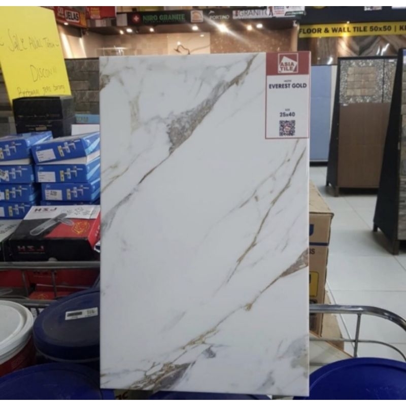 Jual keramik dinding 25x40 putih corak asia tile everest series ...