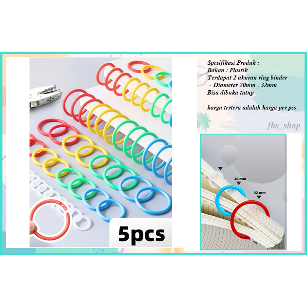 Jual 5 Pcs Ring Binder Buka Tutup Plastik Binder DIY Plastik Ring ...