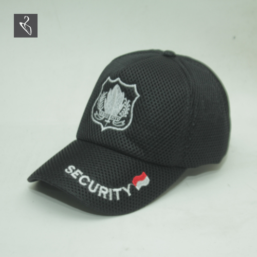 Jual Topi Security Satpam Logo Bordir Doublemess Jaring Hitam | Shopee ...