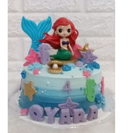 Jual kue ultah mermaid/kue ultah ariel mermaid/kue ultah robocar poli ...