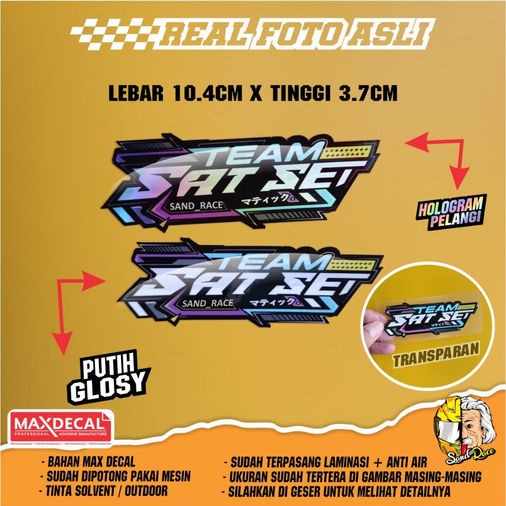 Jual stiker team sat set terbaru sticker motor racing kata kata viral ...