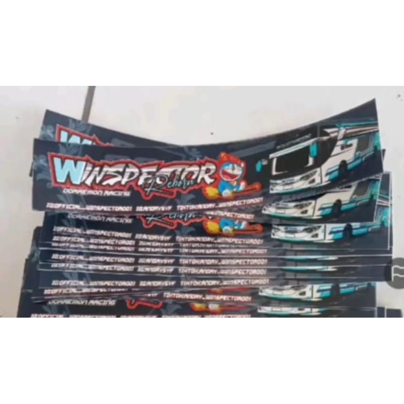 Jual 5 stiker bus basuri winspector hitam dan putih (free 1 stiker ...