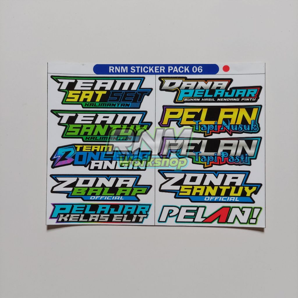 Jual Sticker/stiker set pack viral kata - kata racing kekinian isi 10 ...
