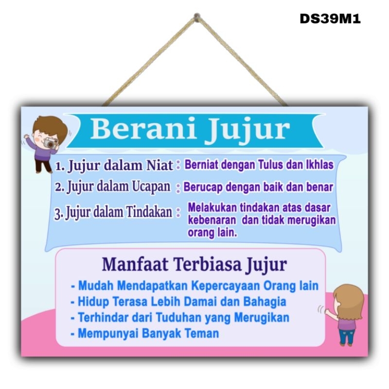 Jual Hiasan dinding Poster BERANI JUJUR Gantungan dinding edukasi ...