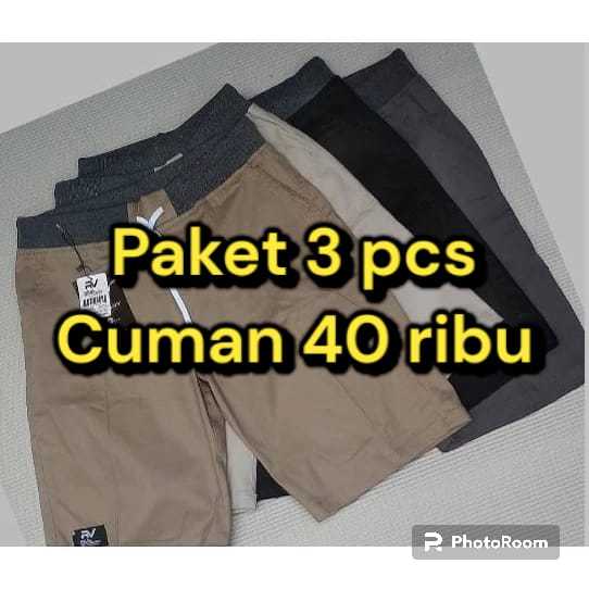 Jual chinos isi 3 pcs hanya 40 ribu celana pendek pria dewasa celana rib pendek trekece | Shopee ...