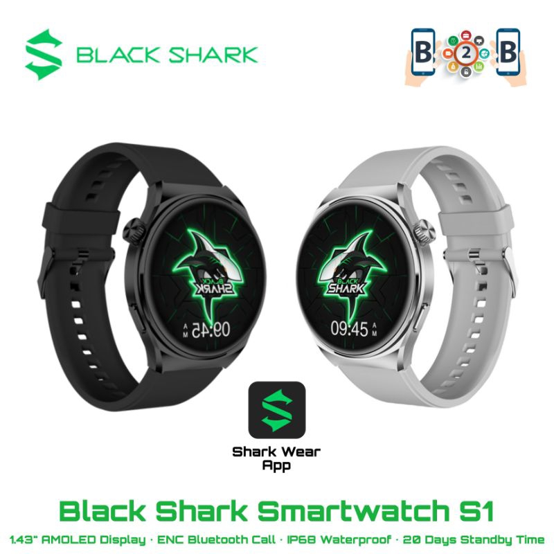 Jual Black Shark Smart watch S1 - AMOLED Display 100+ Sports Modes IP68 ...