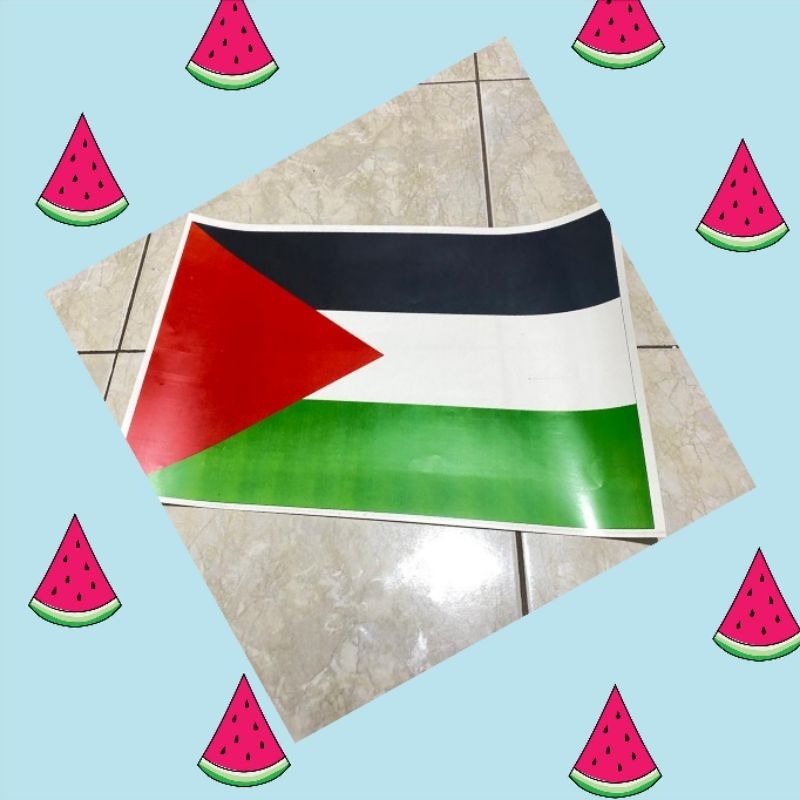 Jual Stiker Palestin ukuran besar sticker Bendera Palestin ukuran A3 ...