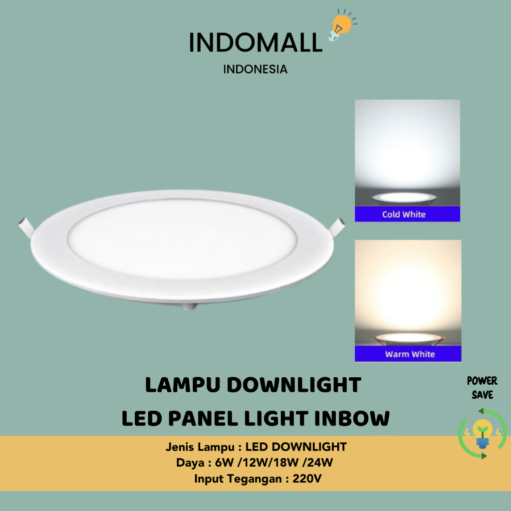 Jual LAMPU PANEL LED DOWNLIGHT INBOW / LAMPU PANEL LED IB / LAMPU ...