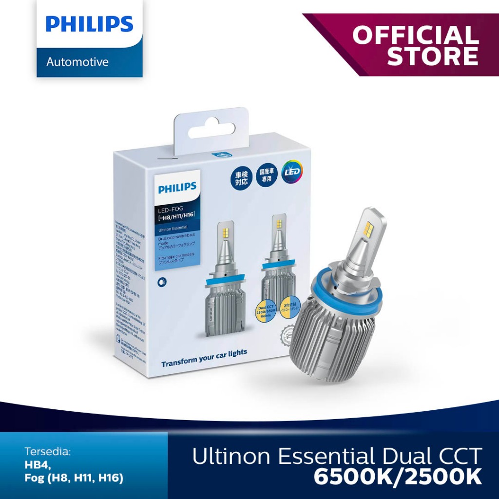 Jual Philips Ultinon Essential Dual CCT Fog Lamp H8/H11/H16 White ...