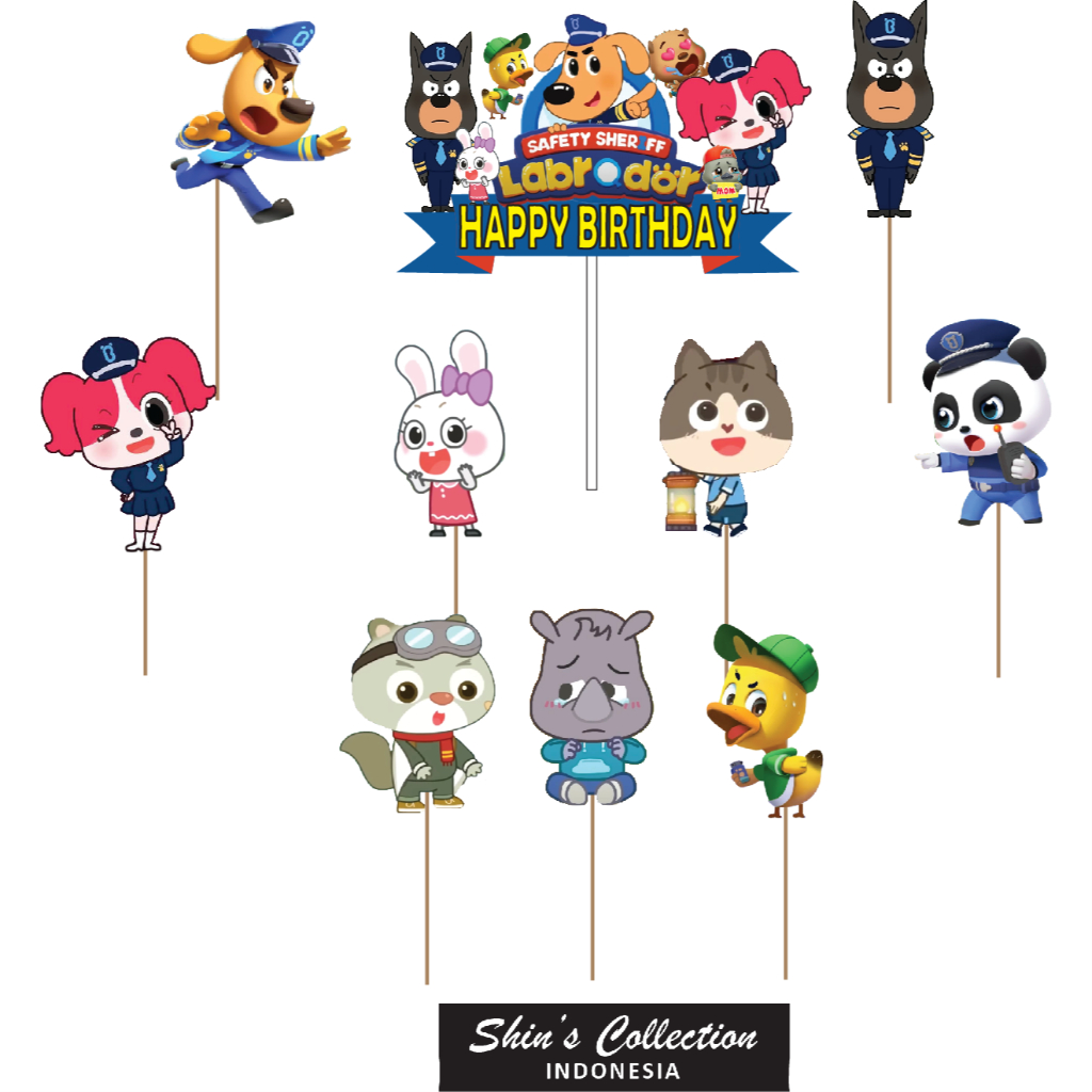 Jual Cake topper Sherif Labrador isi 10 pcs | Shopee Indonesia