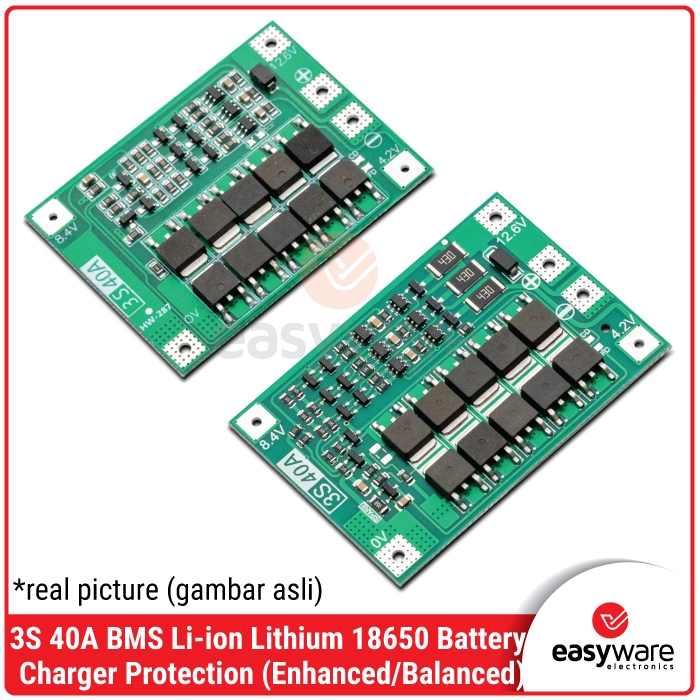 Jual 3S 40A BMS Li-ion Lithium 18650 Battery Charger Protection ...