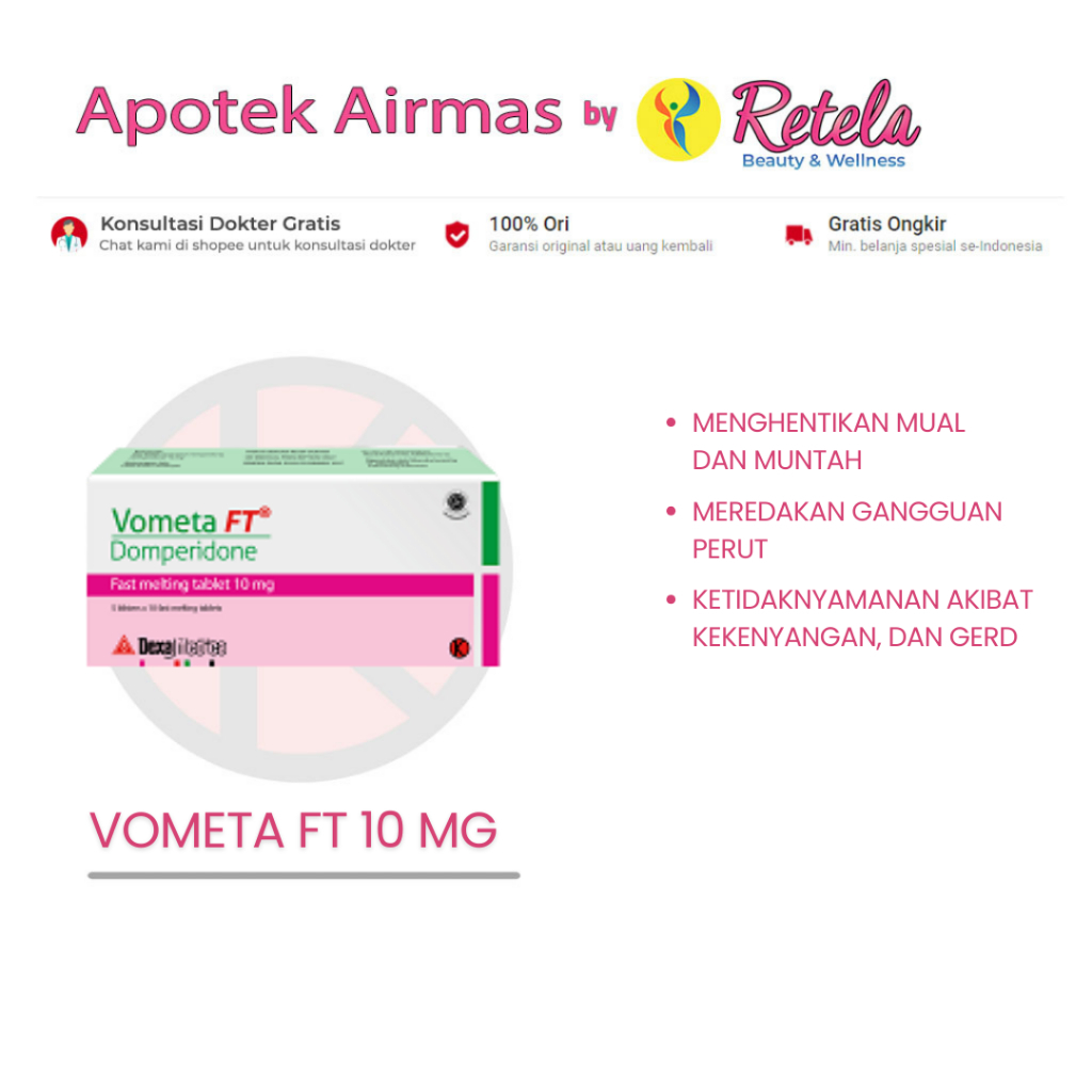 Jual Vometa Flash 10 Mg 1 Strip 10 Tablet / obat mual muntah | Shopee ...