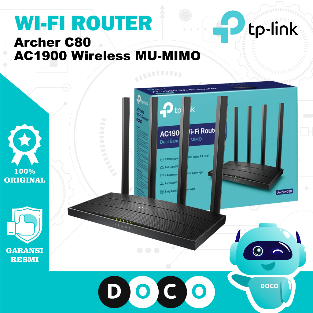 Jual TP-LINK Wireless Router Archer C80 AC1900 Wireless Mu-Mimo Wifi ...