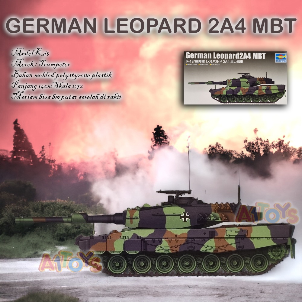 Jual Model Kit miniatur tank Leopard 2A4 MBT Trumpeter 14 cm 1:72 ...