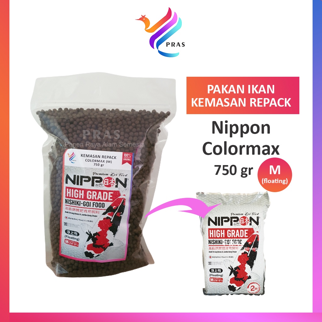 Jual NIPPON KOI FOOD 750 gr | COLORMAX | PAKAN IKAN | PELET IKAN ...