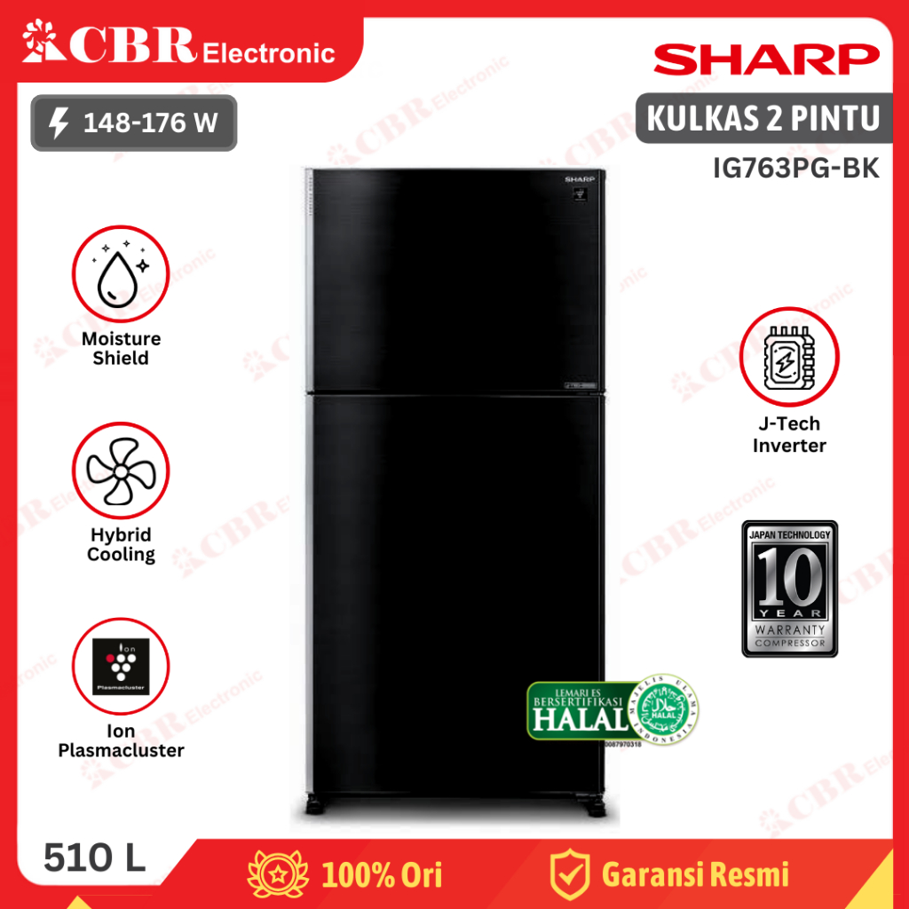 Jual Kulkas SHARP 2 Pintu SJ-IG763PG-BK (Inverter) 510 L | Shopee Indonesia