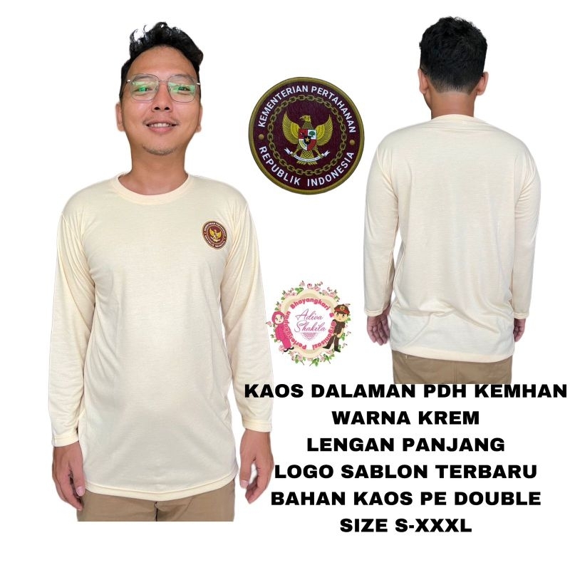 Jual KAOS DALAMAN PDH KEMHAN LENGAN PANJANG WARNA KREM | Shopee Indonesia