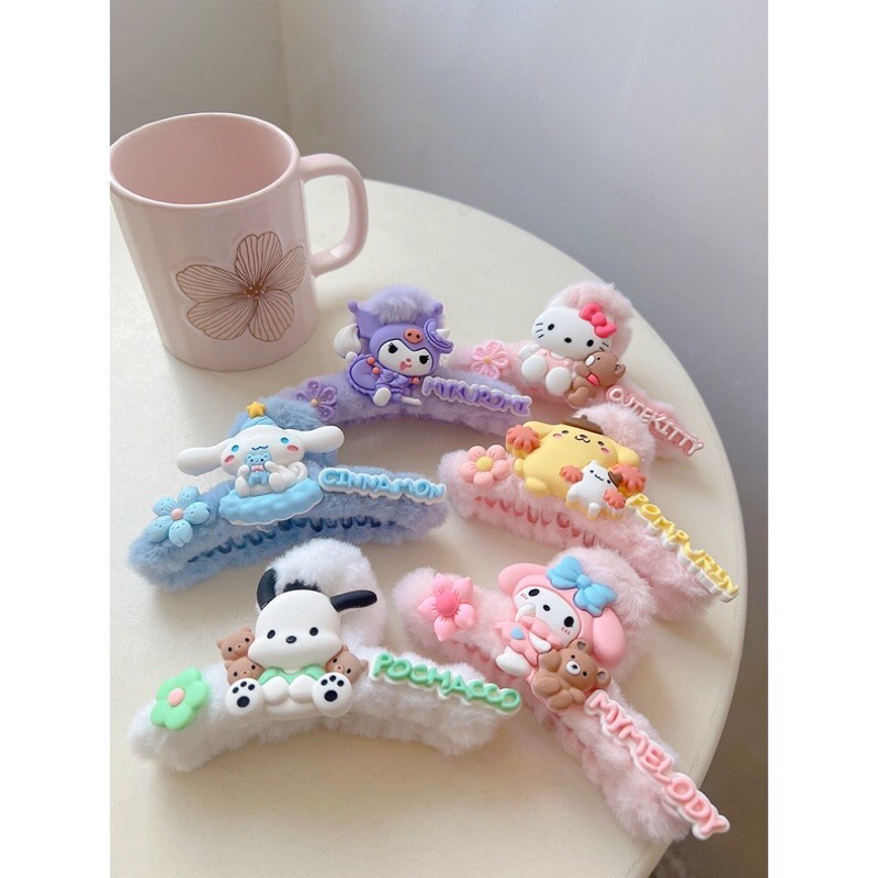 Jual Jepit besar sanrio bulu halus / Jedai rambut besar cinamoroll kuromi melodyJepit Rambut ...