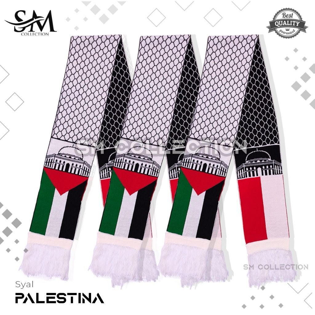 Jual Excellentshop755 - Shal Rajut Palestina / Shal Panjang Muslim Pria ...