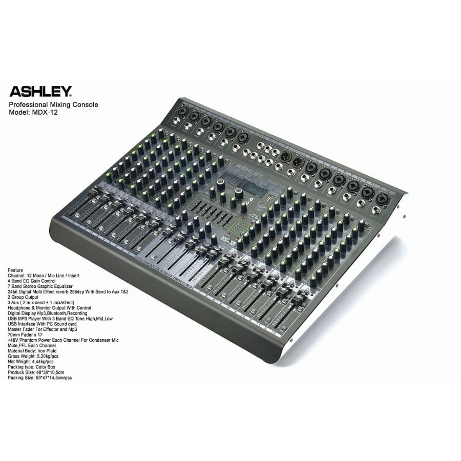 Jual TERBAIK Mixer Ashley MDX 12 MDX12 12 Channel Effect Reverb Audio ...