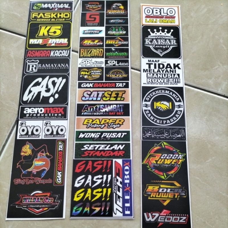 Jual stiker team sotok 1 baris isi 13 bahan Vynil | Shopee Indonesia