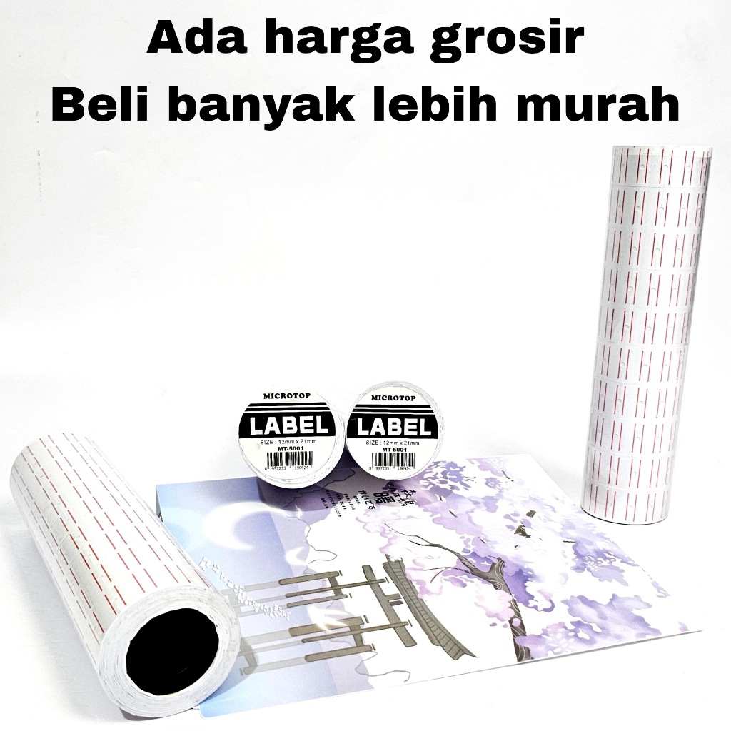 Jual SOS Label Harga MICROTOP 1 baris MT-5001(10 rol) / Label Rol ...
