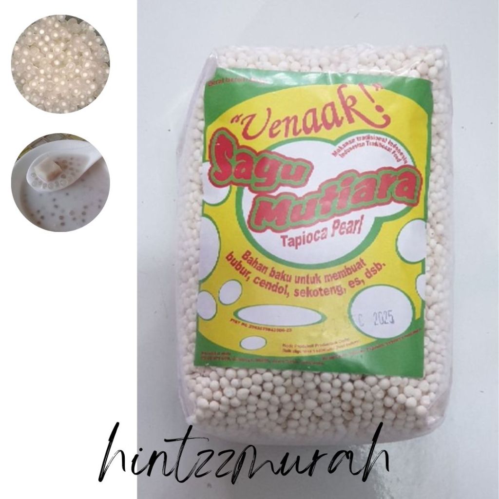 Jual Sagu Mutiara Warna Putih Cap Uenakk 500 Gram Pacar Cina Sago Pearl ...